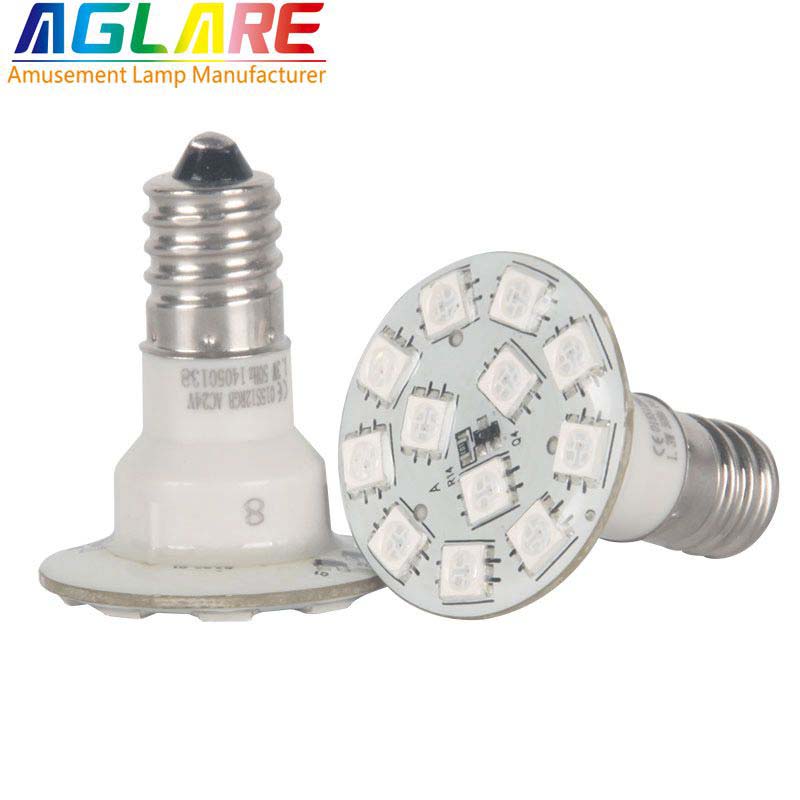 E14 Silicon glue 24V/60V RGB E14 12pcs 5050 SMD amusement LED lamp for ...
